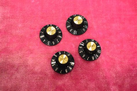 Vintage 1968 Gibson Witchhat Knobs Witch Hat Black Gold Reverb Uk