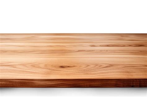 Esquina De Mesa De Madera Aislada En Vista En Perspectiva Foto Premium