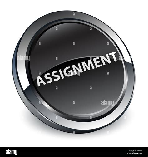 Assignment Isolated On 3d Black Round Button Abstract Illustration