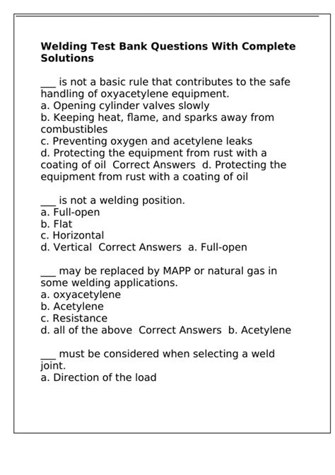 Welding Test Bank Questions With Complete Solutions Welding Stuvia Us