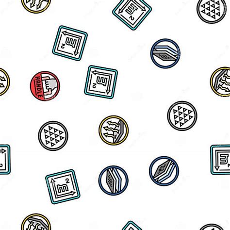 Product Caution Label Warning Seamless Pattern Vector Stock