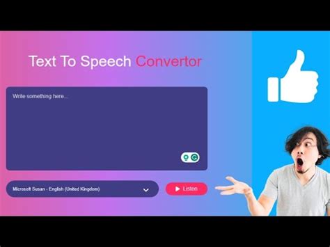Build a Text To Speech Converter using HTML , CSS & JavaScript | Text ...