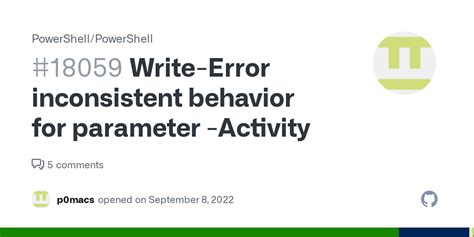 Write Error Inconsistent Behavior For Parameter Activity · Issue