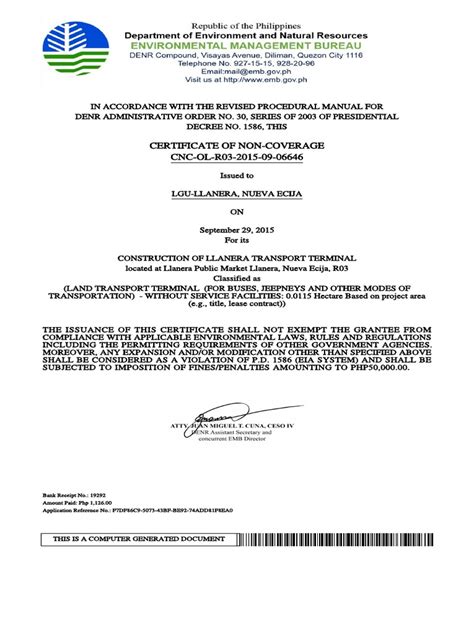 Certificate Of Non Coverage Cnc Ol R03 2015 09 06646 This Is A Computer Generated Document Pdf