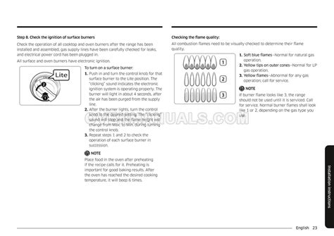 Samsung Nx60t8511ss Range Installation Manual