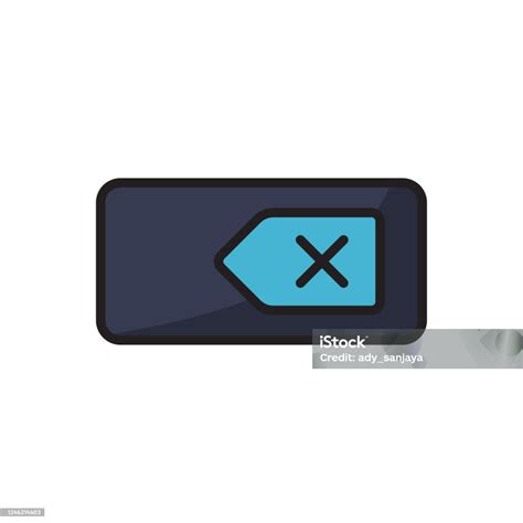 Keyboard Simbol Ikon Vektor Tombol Backspace Diisolasi Pada Latar