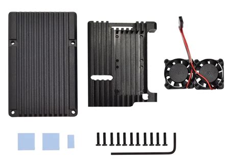 Raspberry Pi 4 Armor Aluminum Alloy Case With Dual Fan เคสระบายความร้อนพร้อมพัดลมคู่อลูมิเนียมอ