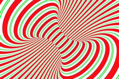 크리스마스 축제 빨강과 녹색 터널 나선 줄무늬 꼬인된 크리스마스 광학 환영입니다 최 면의 배경입니다 3d 그림을 렌더링 합니다 12월에 대한 스톡 사진 및 기타 이미지