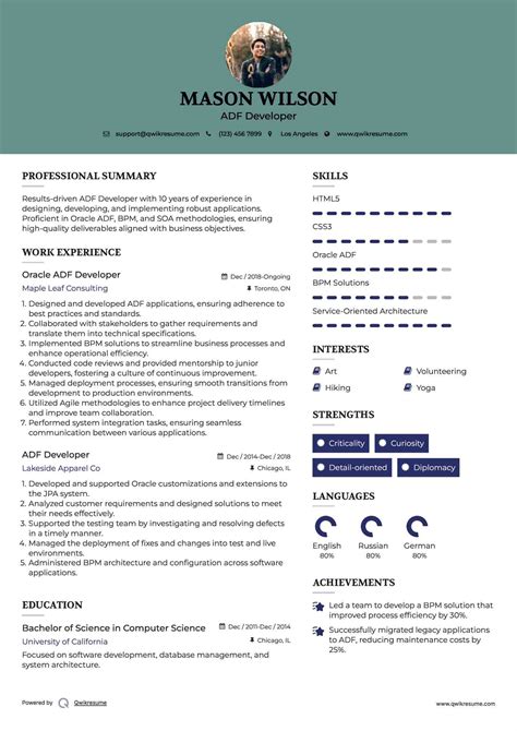 10 Adf Developer Resume Samples And Templates For 2025