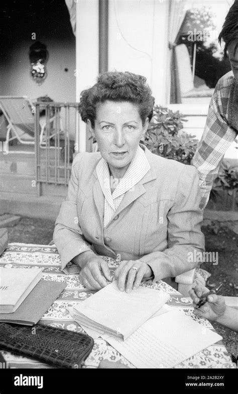 Margarete Speer Wife Of Albert Speer Is Sitting In The Garden Of The