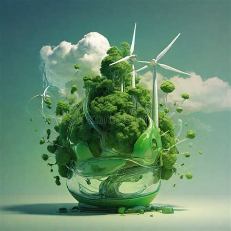 Planet Earth Green Planet Protecting The Planet From Pollution Stock