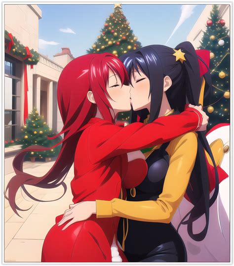 Rule 34 2girls 2women Ai Generated Akeno Himejima Christmas Female