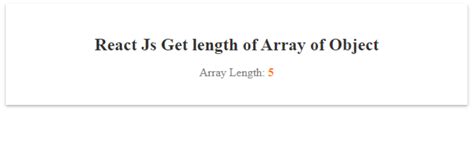 React Array Length Length Of Array Javascript Array Count Size Of Array