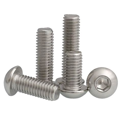 50 Tornillos Hexagonales De Cabeza De Botón 304 18 8 Acero