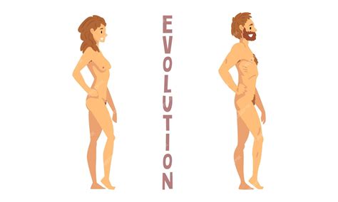 Premium Vector Male And Female Homo Sapiens As Biology And Human Evolution Stage Vector Set