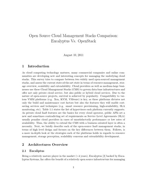 Open Source Cloud Management Stacks Comparison Eucalyptus Vs