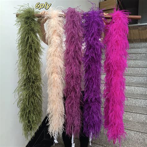 2 4 6 8 10 Ply Colour Ostrich Feathers Boa 2meters Ostrich Feather