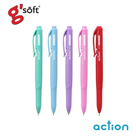 Gsoft จีซอฟท์ ปากกาลูกลื่นเจล ชนิดกด Action 0 5 ราคาต่อด้าม รหัส