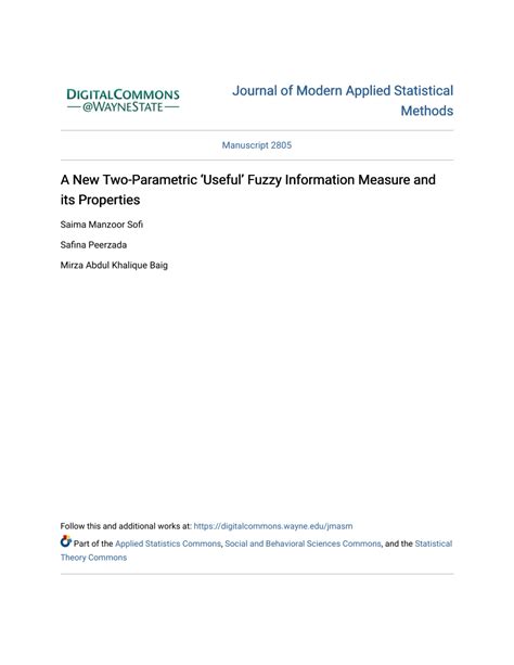 pdf a new two parametric useful fuzzy information measure and a new