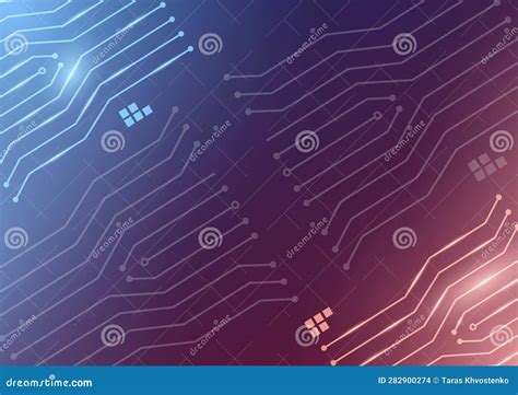 Abstract Microchip Background With Light Effects Stock Vector