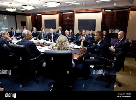 Us President Barack Obama Meets With Members Of His National Security