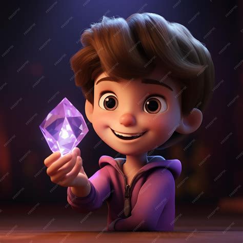 Premium Photo Little Cute Boy With Diamod In Her Hands