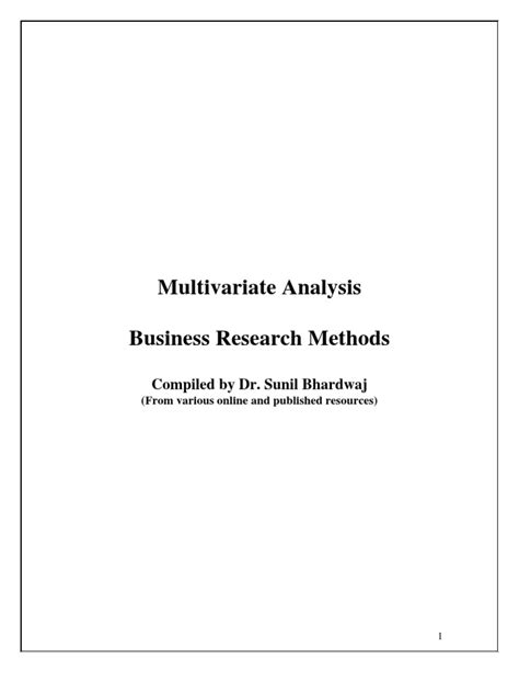 Brm Multivariate Notes Pdf Coefficient Of Determination Multicollinearity