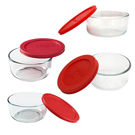Buy Pyrex Borosilicate Glass Baking Round Storage With Red Lid Online