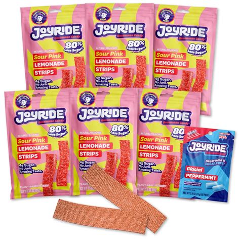 Joyride Pink Lemonade Sour Strips 35 Oz 6 Pack Bundle
