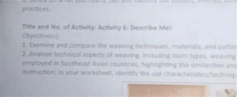 Practices Titie And No Of Activity Activity 5 StudyX