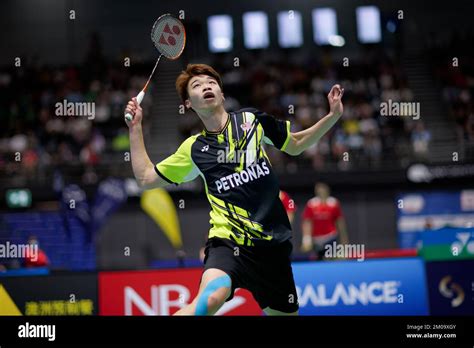 Ng Tze Yong Of Malaysia In Action During The Singles Match Between Lu
