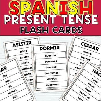 Spanish Verbs Present Tense Conjugation Flashcards Ar Er And Ir Verbs