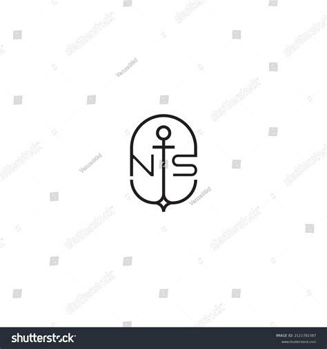 Ns Creative Letter Logo Design Anchor Stock Vector Royalty Free 2121782387