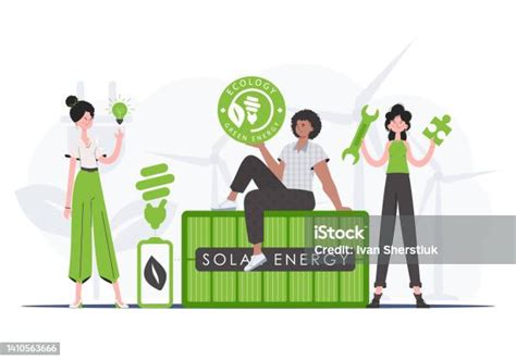 Eco 팀 생태학과 녹색 에너지의 개념 유행 트렌디 한 스타일 벡터 개에 대한 스톡 벡터 아트 및 기타 이미지 개 공동체