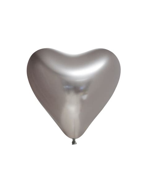 Globos Titanium Chrome Corazon 30cm Plata