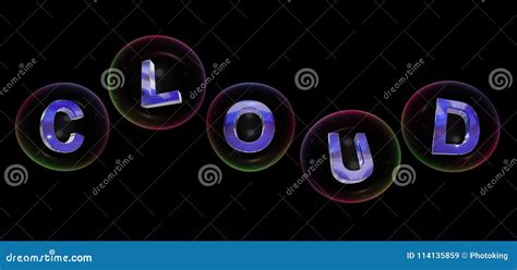 The Cloud Word In Bubble Stock Illustration Illustration Of Word