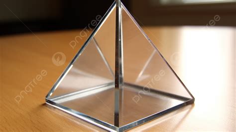 테이블 위의 유리 피라미드 삼각 프리즘의 사진 배경 일러스트 및 사진 무료 다운로드 Pngtree