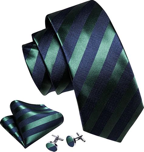 New Green And Blue Stripe Necktie Set Lbwy1084 Toramon Necktie