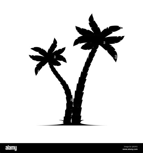 Palm árbol vector isla coco icono negro dibujos animados Isla de