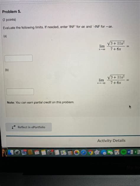 Solved Problem Points Evaluate The Following Limits Chegg Com