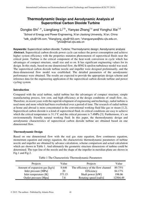 Pdf Thermodynamic Design And Aerodynamic Analysis Of Supercritical Carbon Dioxide Turbine