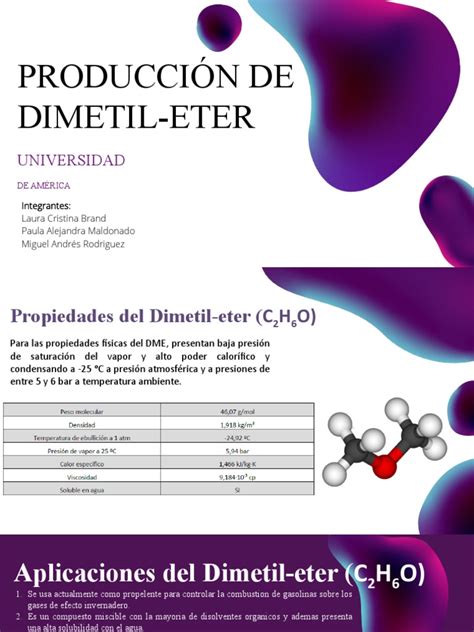 Produccion De Dimetil Eter Pdf