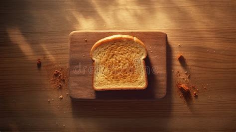 Toasted Bread On Wooden Table Stock Illustration Illustration Of