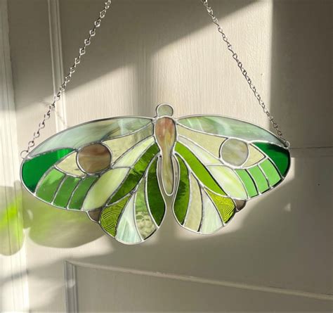 Butterfly Butterfly Decor Moth Stained Glass Panel Stained Glass
