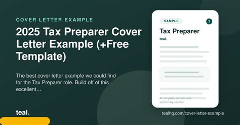 2025 Tax Preparer Cover Letter Example Free Template