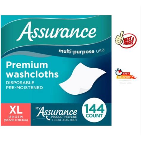 Assurance Premium Disposable Washcloths Xl 144 Count