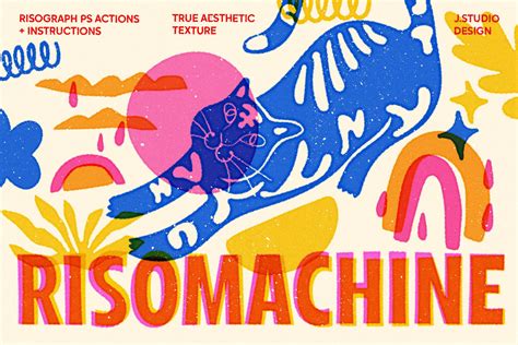 Riso Brushes Retro Risograph Design Ideas Riso Print Effect