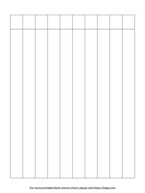 Free Printable Portrait Style 10 Column Chart · Inkpx