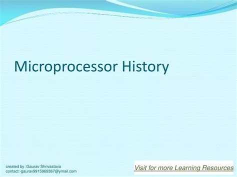 Ppt Microprocessor History Powerpoint Presentation Free Download