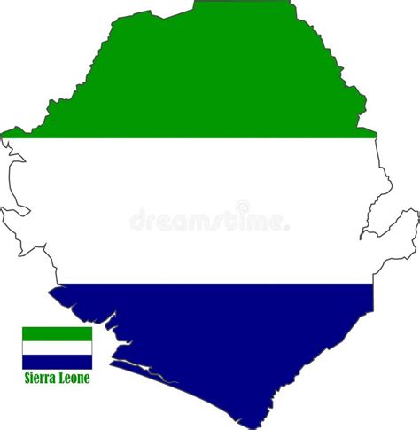 Sierra Leone Map And Flag Illustration Vector Stock Vector